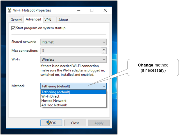 Change hotspot method - Wi-Fi Hotspot for Windows - Seraphinite Solutions