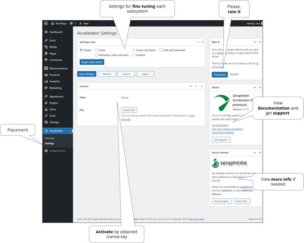 Settings - Accelerator for WordPress - Seraphinite Solutions