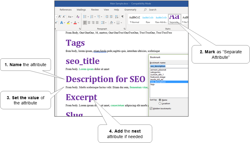 How To Set Or Add An Attribute In A Document Post Docx Source For Wordpress Seraphinite