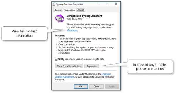 Typing Assistant for Windows - Seraphinite Solutions